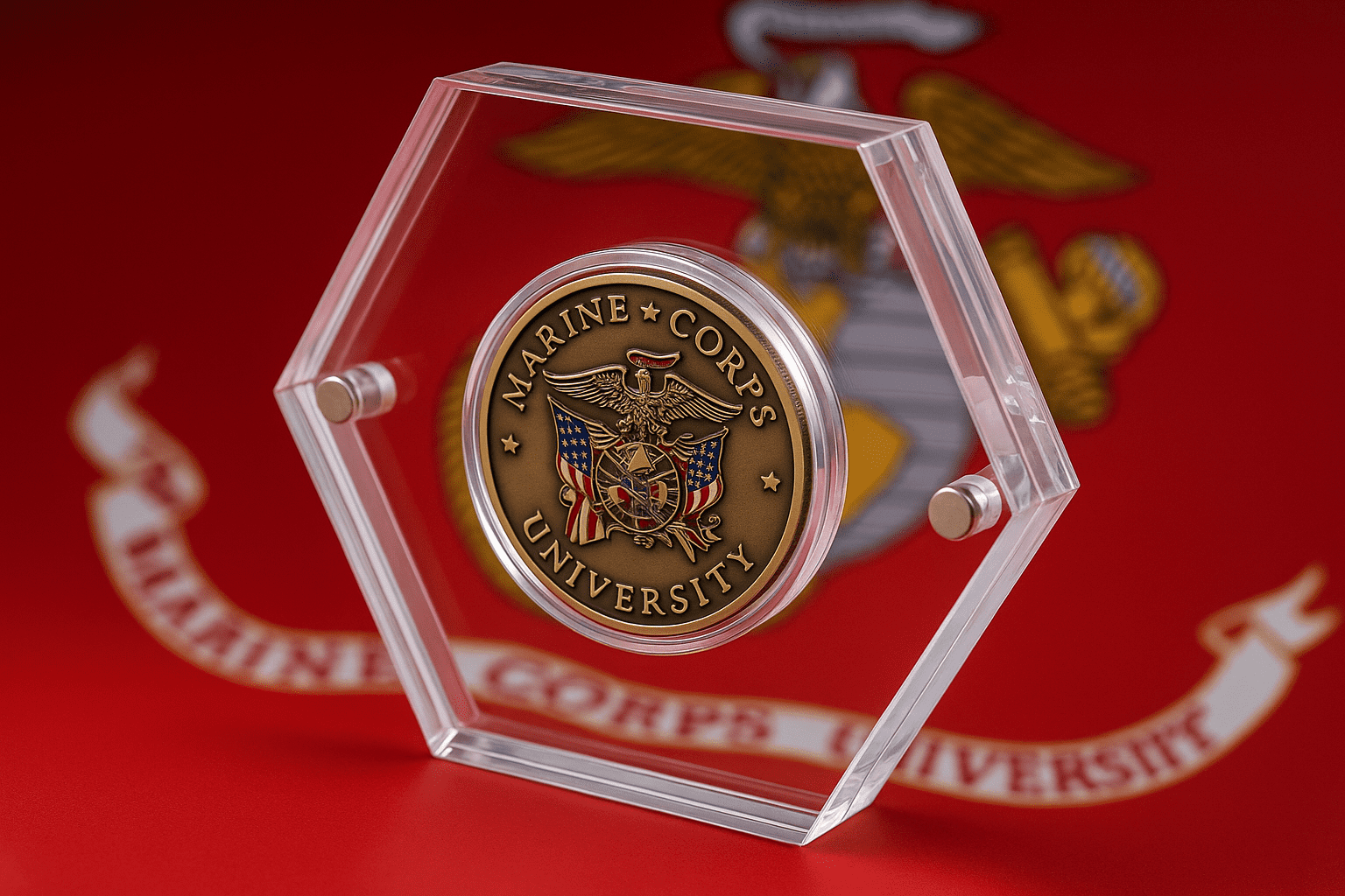Premium Military Challenge Coin Display Capsule, Hexagonal Acrylic Case ...