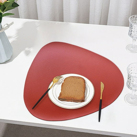Premium Minimalist Waterproof Leather-Like Placemats, Triangle Drop ...
