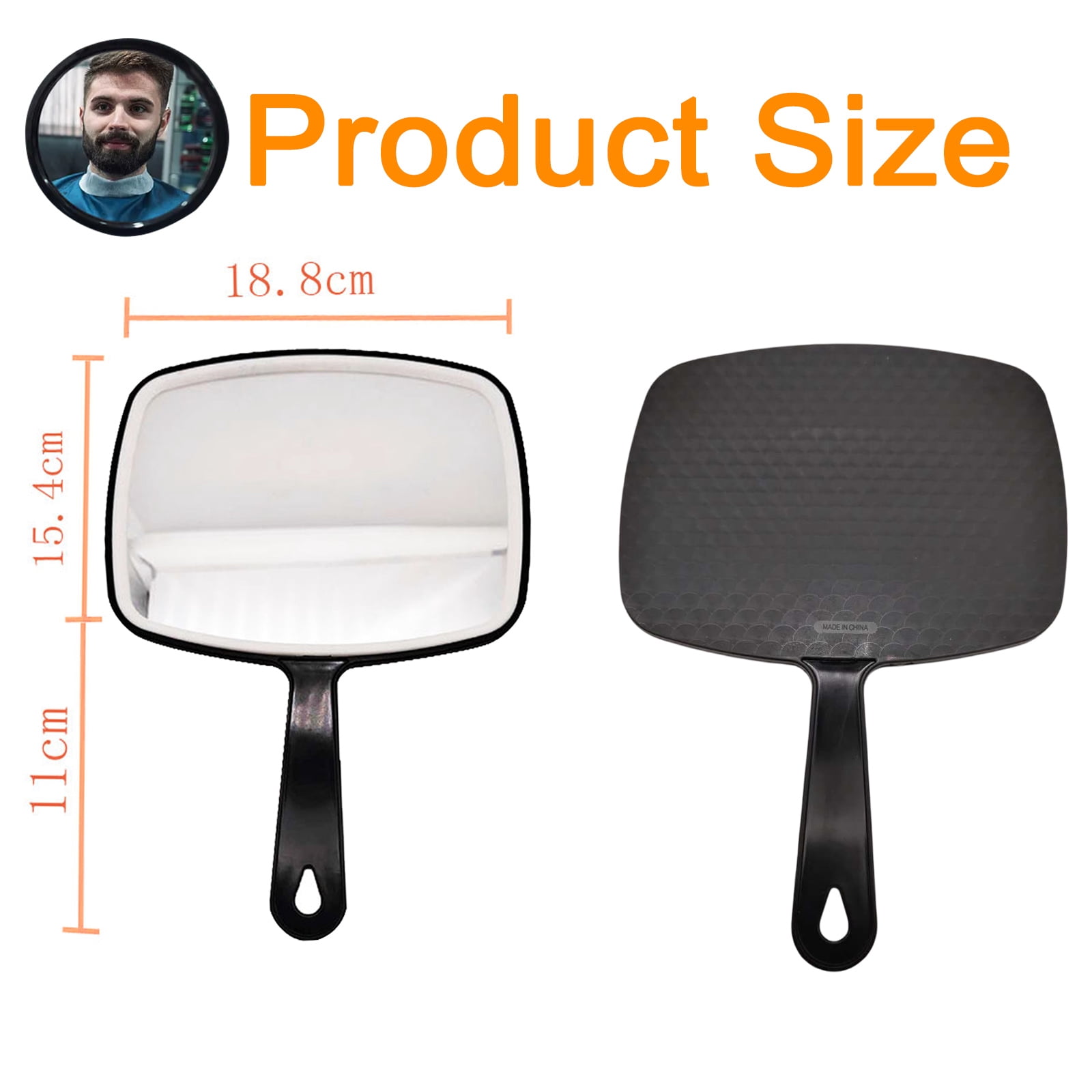 【Premium Mirror】 Hand held mirror has classic black rounded rectangle look. The handheld mirror ...