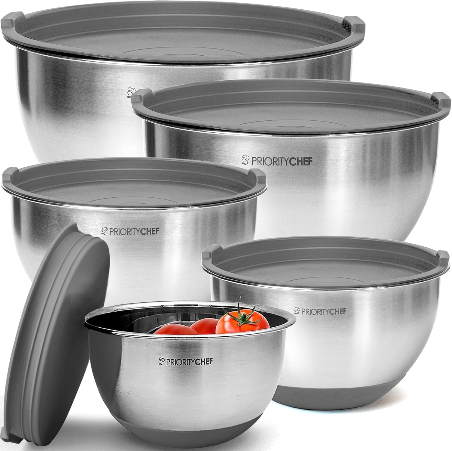 Premium Mixing Bowls With Lids Set, Airtight Lids, Thicker Stainless ...