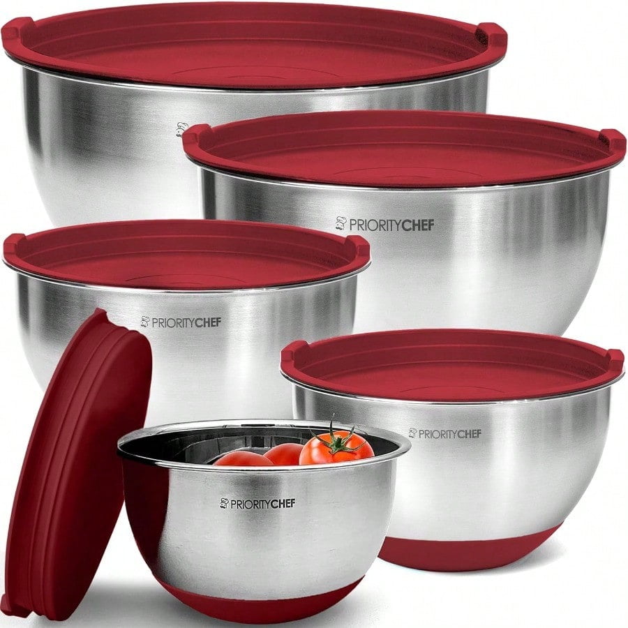 Premium Mixing Bowls With Lids Set Airtight Lids Thicker Stainless ...