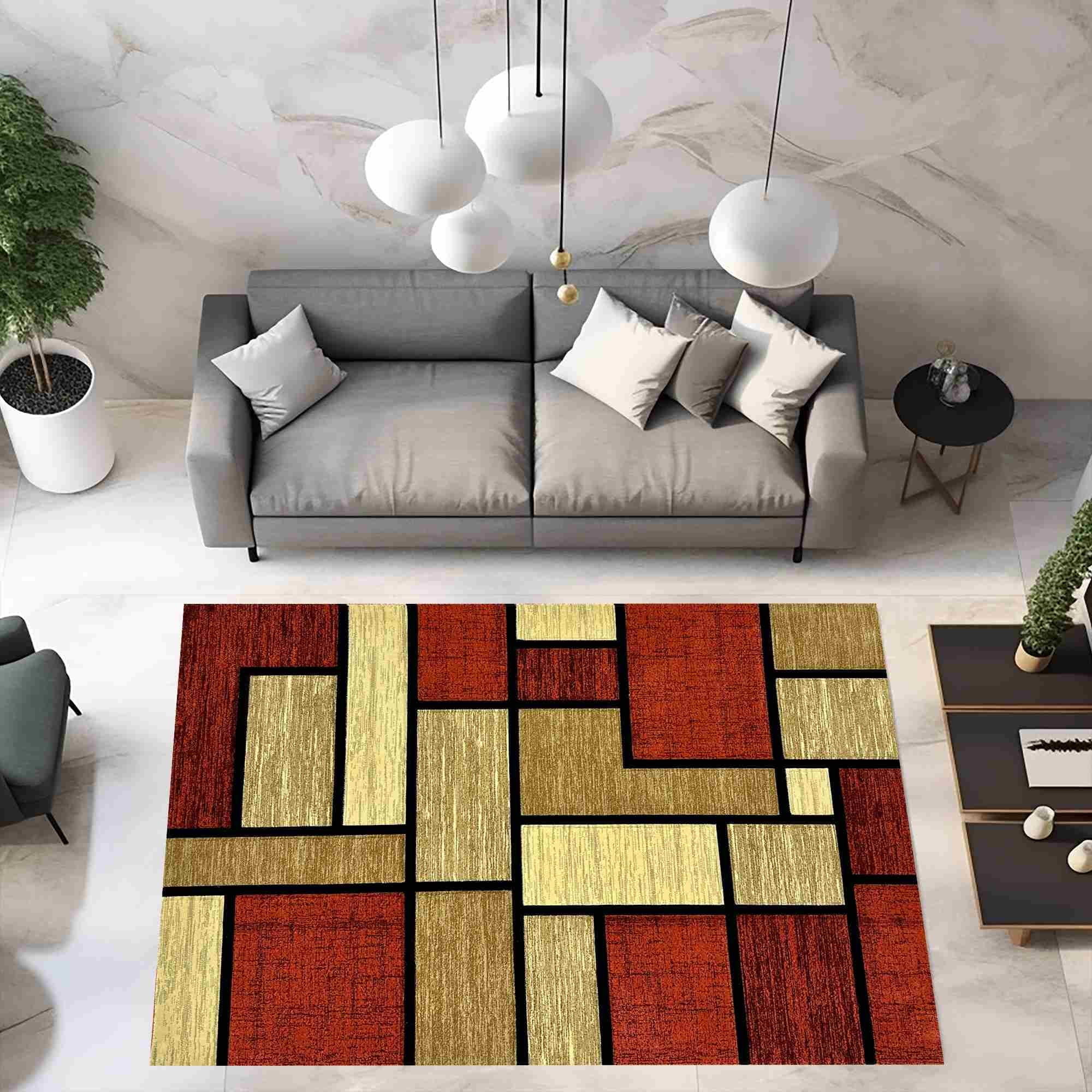 Premium Hand Carved Abstract Modern Rug Contemporary Colorful Thick ...