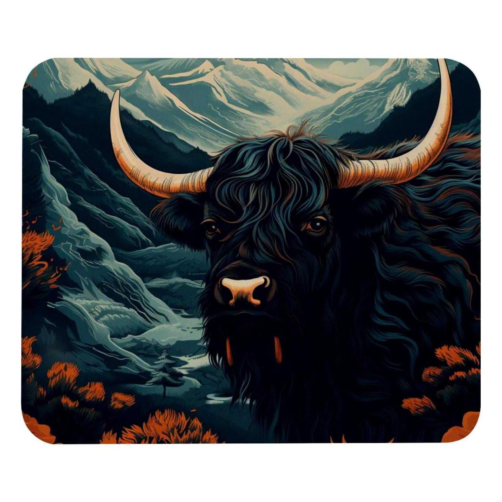 Premium Mouse Pad -Black Yak Pattern Mousepad - Computer Mouse Pad ...
