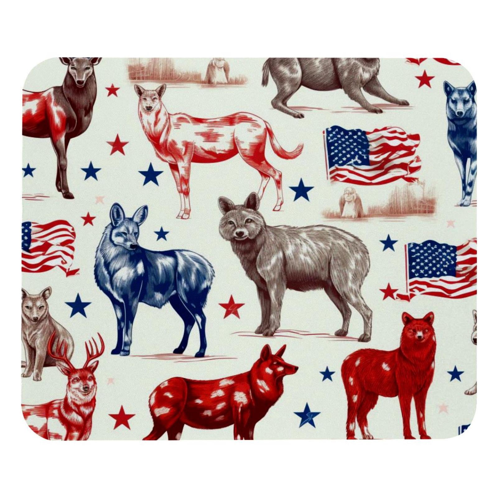 Premium Mouse Pad -Cartoon American Flag Animal Mousepad - Computer ...