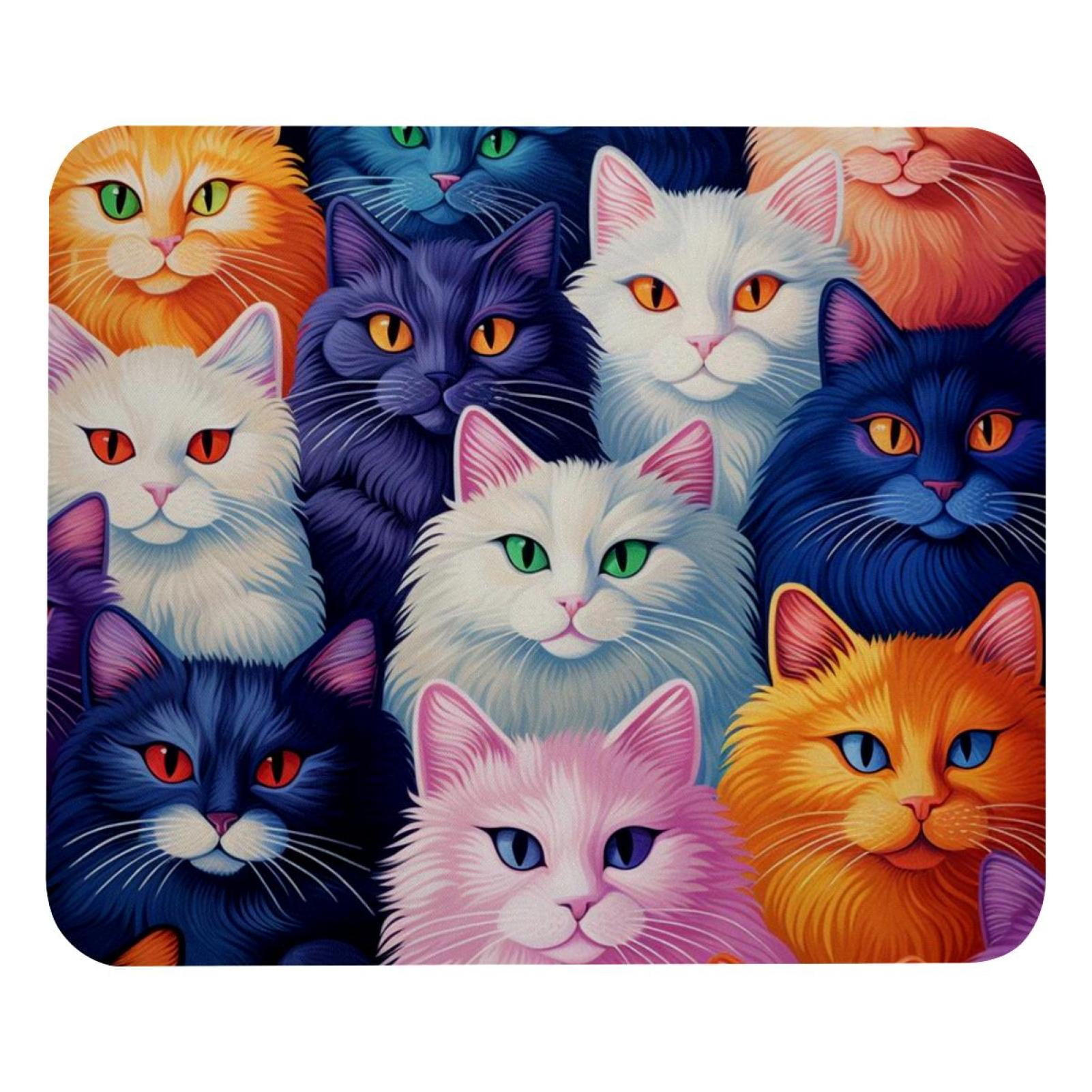 Premium Mouse Pad -Cartoon Cats Colored Mousepad - Computer Mouse Pad ...