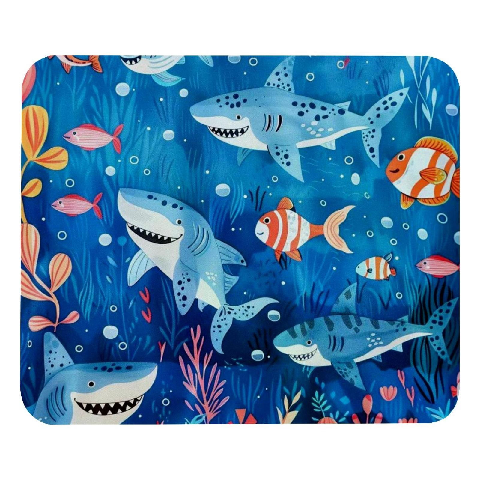 Premium Mouse Pad -Cartoon Whales Blue Mousepad - Computer Mouse Pad ...