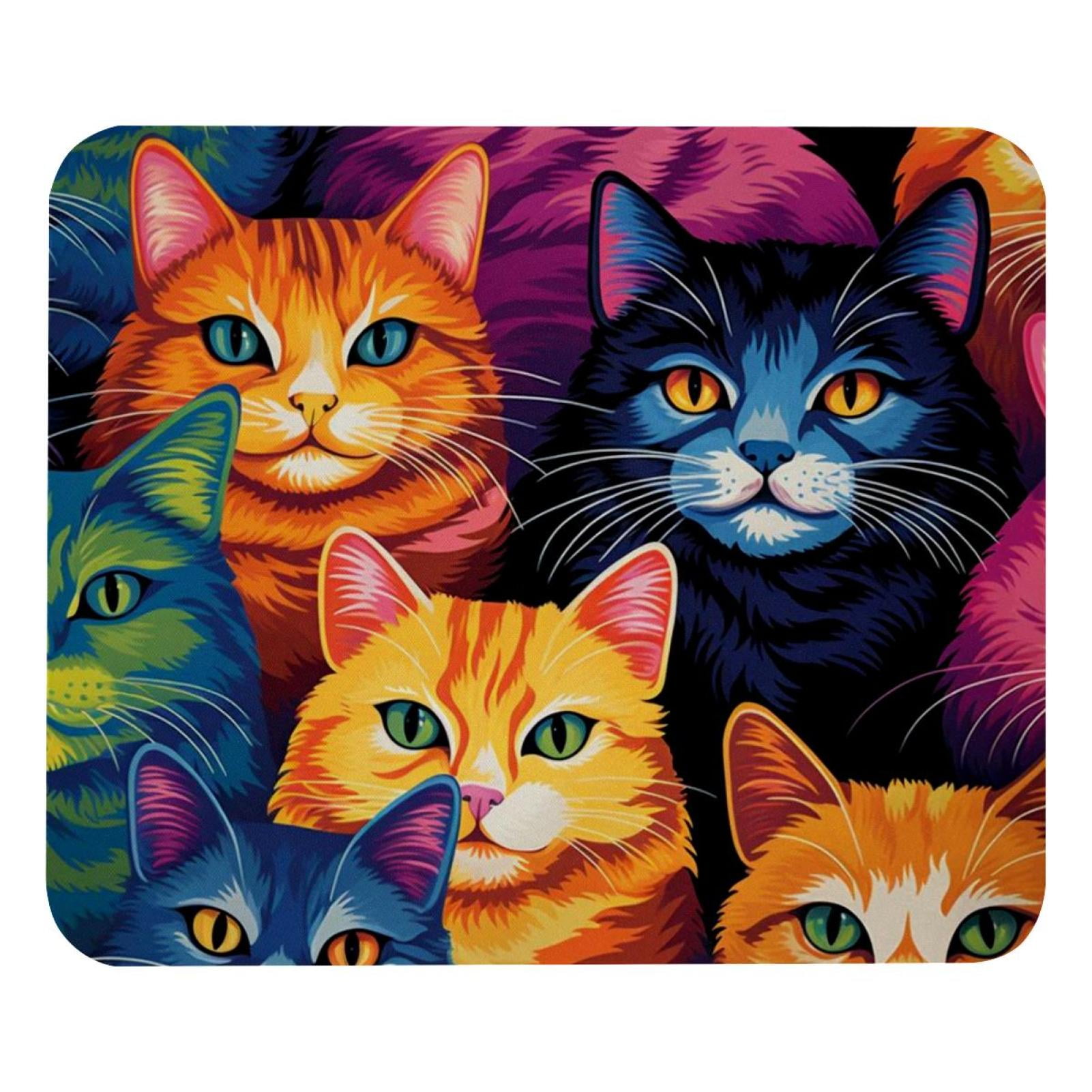 Premium Mouse Pad -Cats Colored Cute Mousepad - Computer Mouse Pad ...
