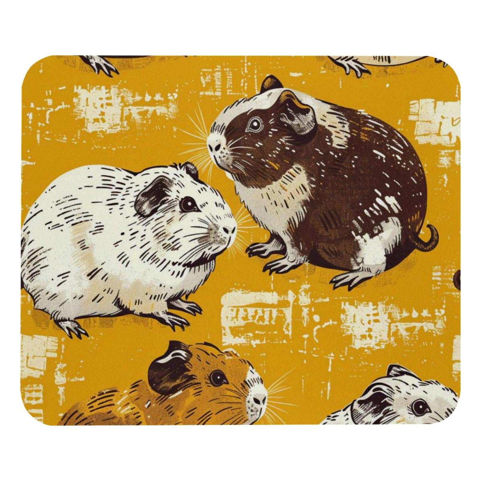 Premium Mouse Pad -Orange Cute Guinea Pigs Mousepad - Computer Mouse ...