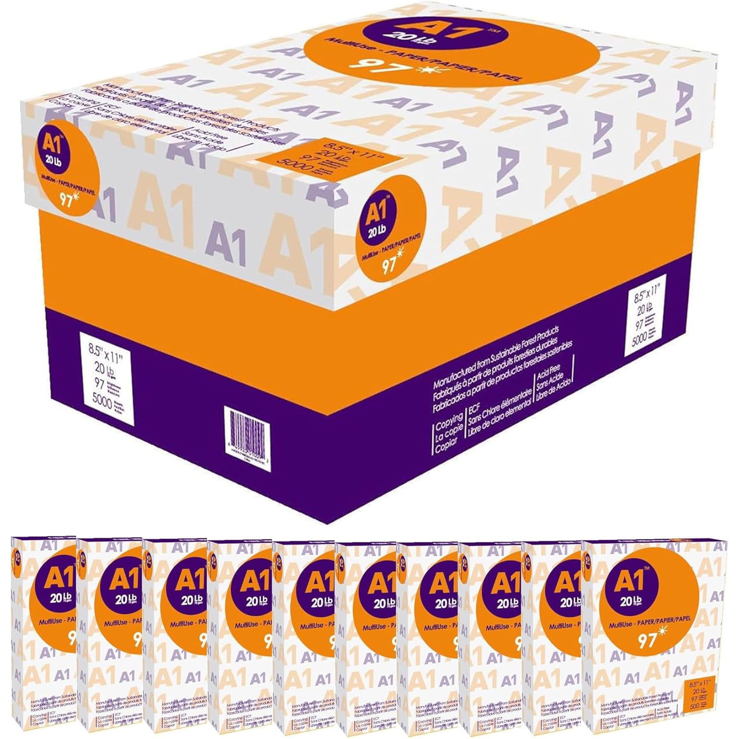 Premium Multipurpose Printer Paper, 5000 Sheets Copy Laserjet Inkjet ...