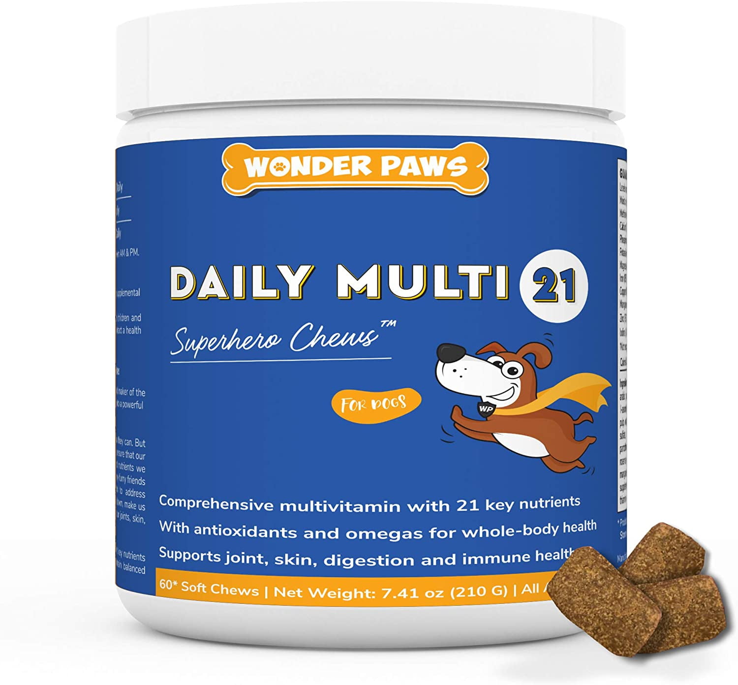 Premium Canine Multivitamin - 21 in 1 Daily Supplement for Dogs - 60 ...