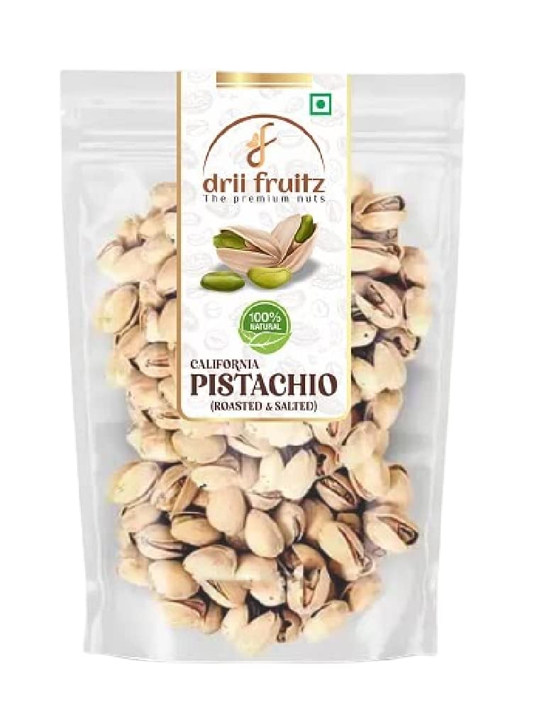 Premium Natural California Roasted & Salted Pistachios By Drii Fruitz 100gm, | Rich In Protein ...