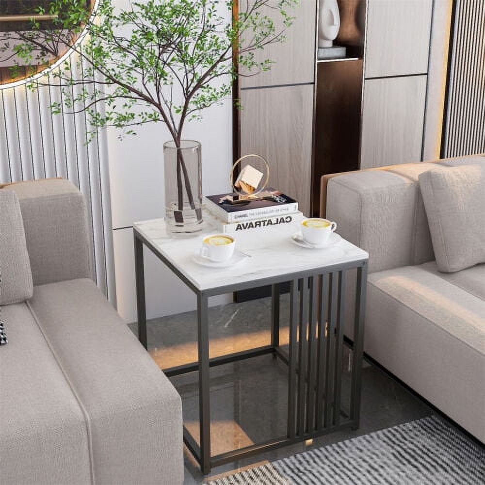 Premium Natural Marble Texture Side End Table Coffee Table Large ...