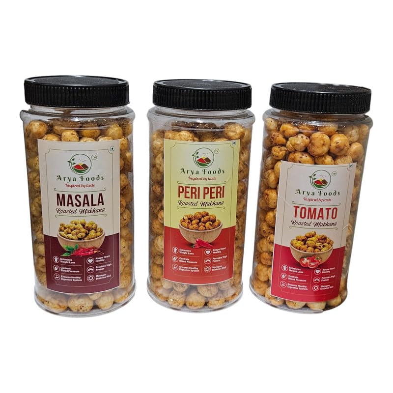 Premium Natural Masala + Peri Peri & Tomato Roasted Flavour Makhana By ...