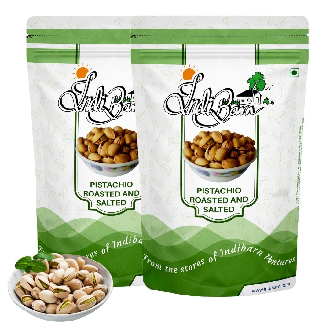 Premium Natural Pistachio Roasted & Salted By IndiBarn 1kg, (500gm * Pack Of 2) | High In ...
