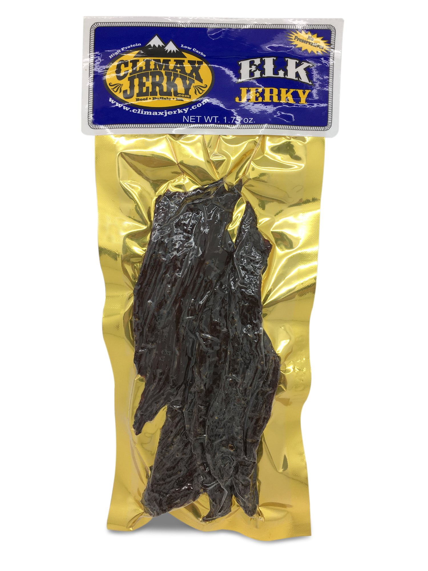 Premium Natural Style Kippered Cut Thick Strips 1.75 OZ. Elk Jerky - No ...