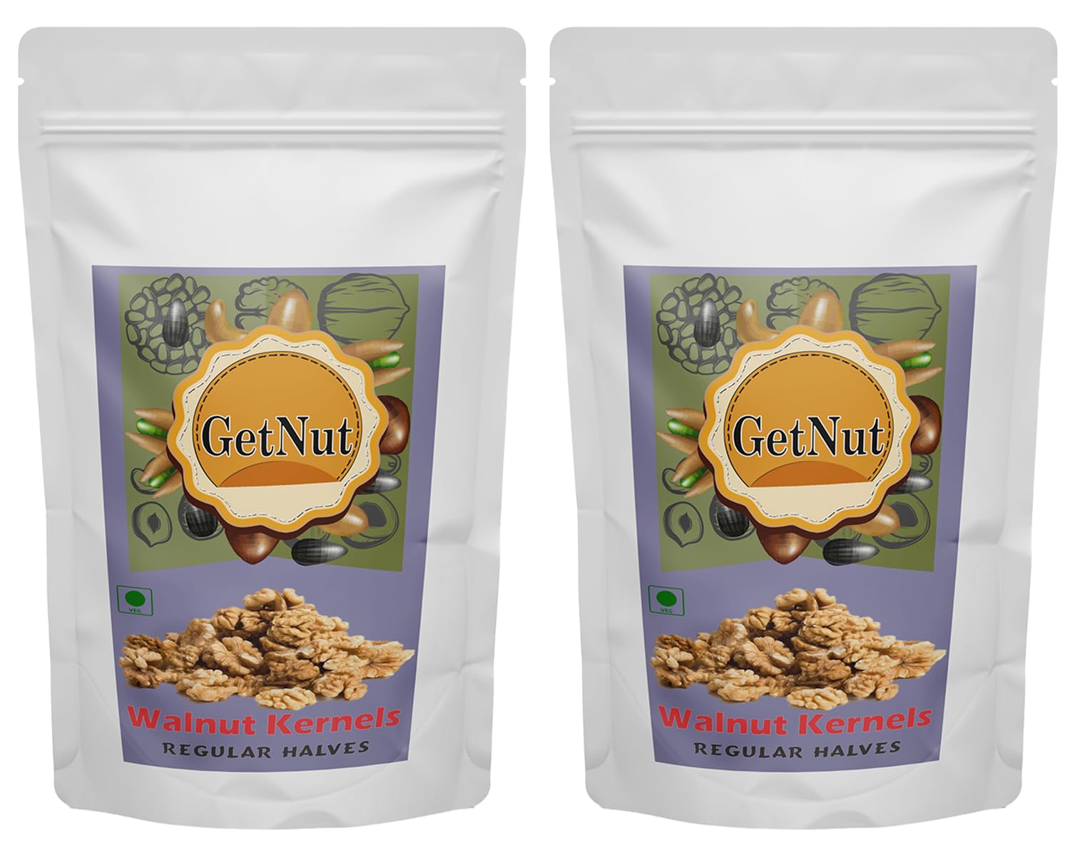 Premium Natural Walnut Kernels Regular Halves By GetNut 1kg, (500gm * Pack Of 2) | Delicious ...