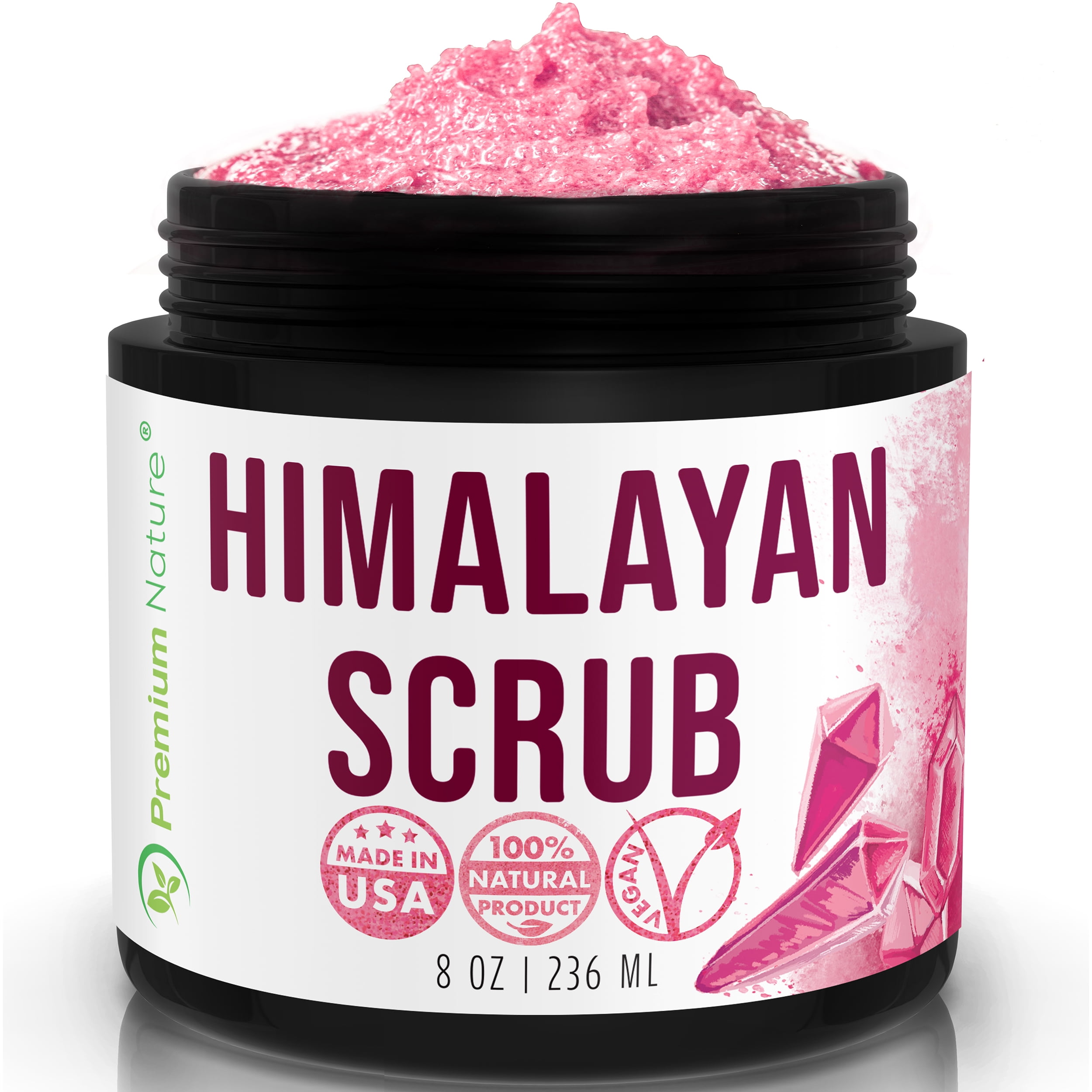Premium Nature Himalayan Pink Salt Body Scrub - Exfoliating Face Hand ...