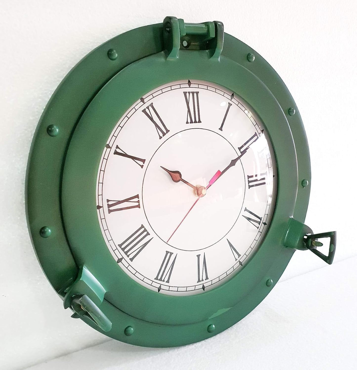 Premium Nautical Brass Porthole Clock Ship's Elegant Metal Roman Dial ...