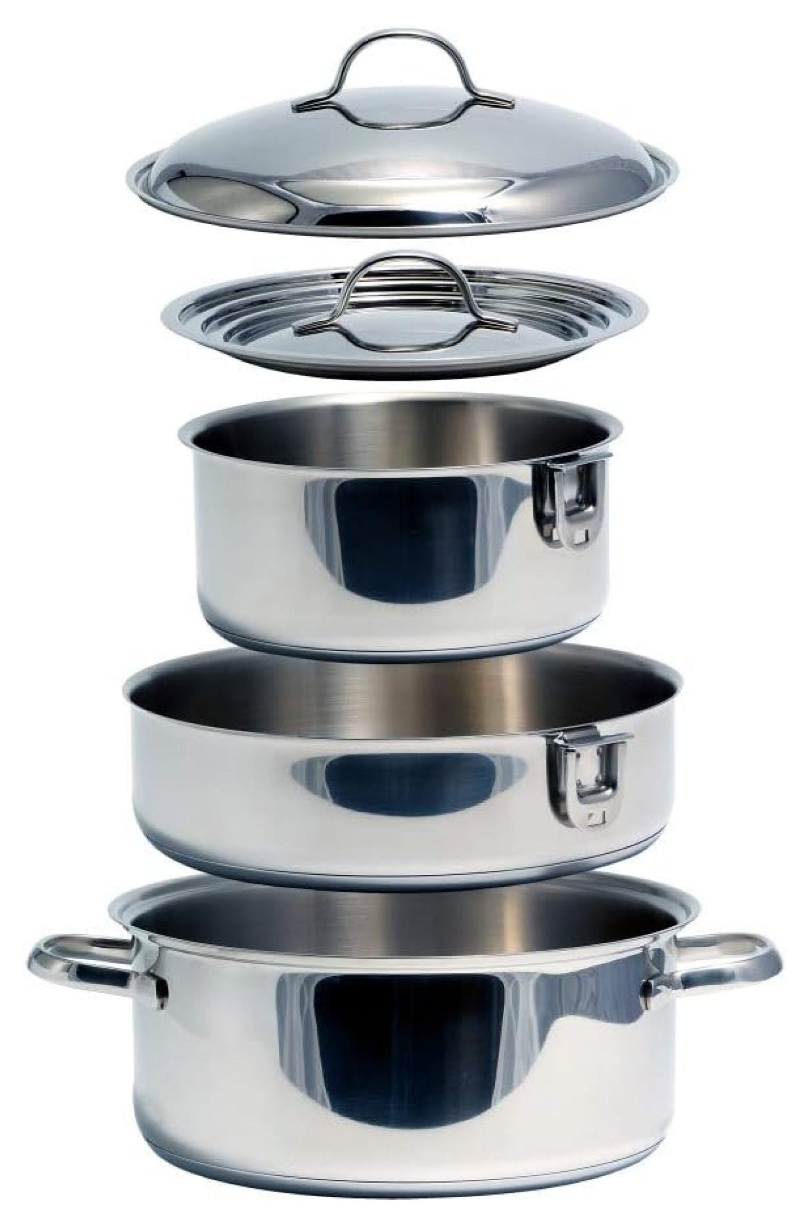 Premium Nesting Cookware Set | Stainless-Steel | 7-Piece Set (43920 ...
