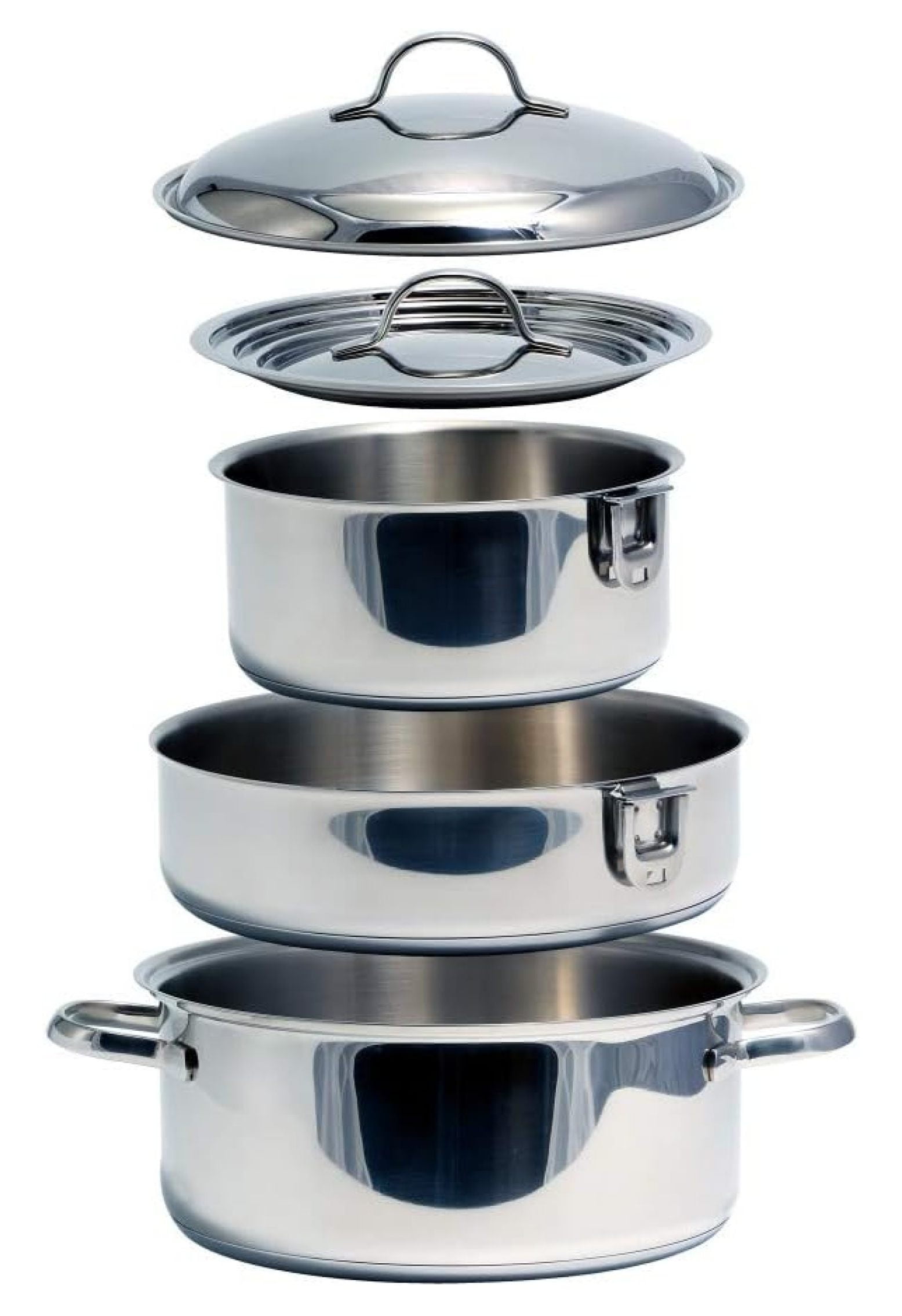 Premium Nesting Cookware Set | Stainless-Steel | 7-Piece Set (43920 ...