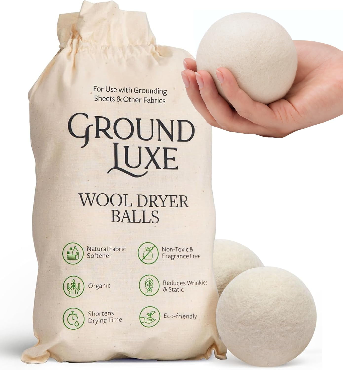Premium New Zealand Wool Dryer Balls - 6-Pack, 100% Organic, Hand ...