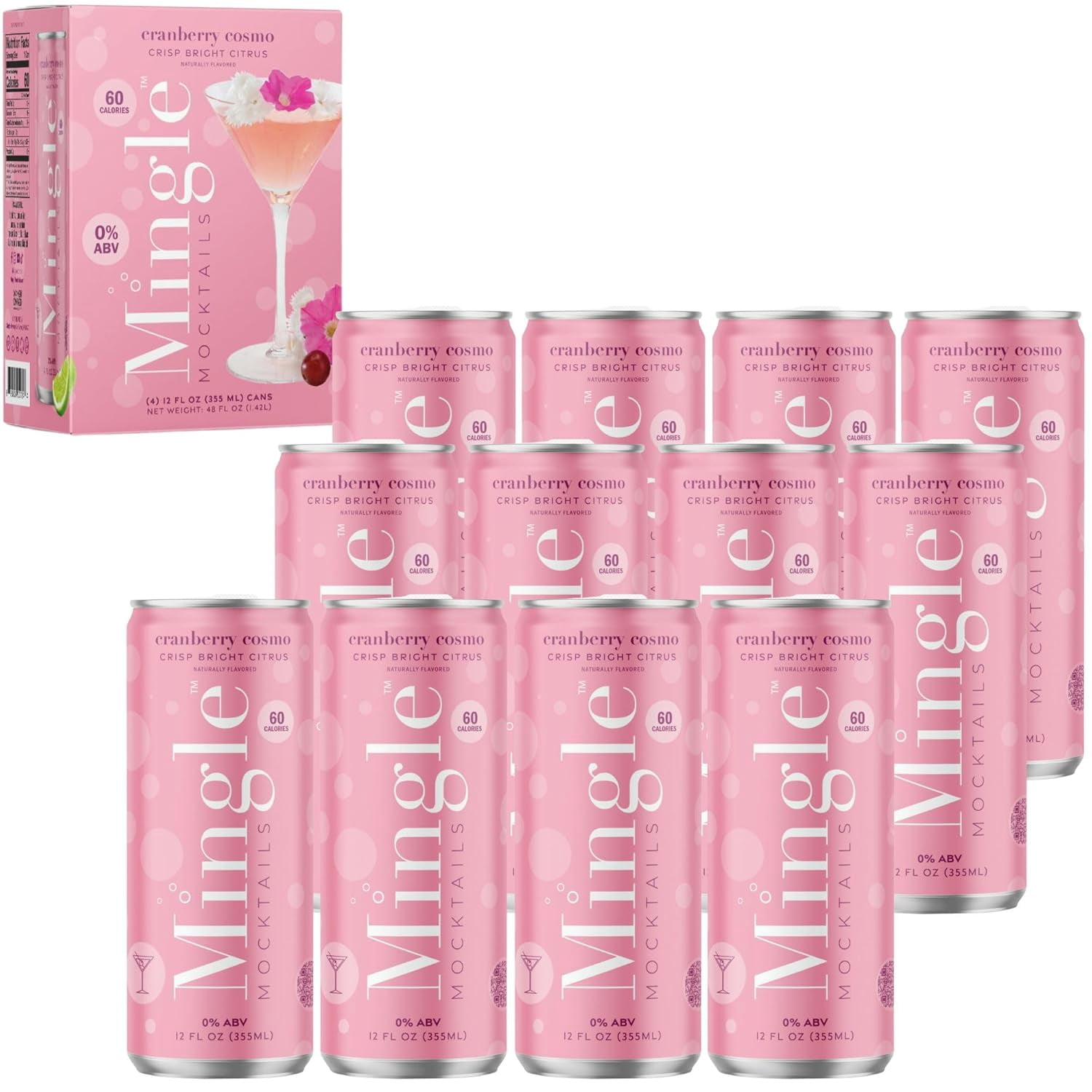 Premium Non-Alcoholic Cocktails | Cranberry Cosmo - 12 pack cans ...