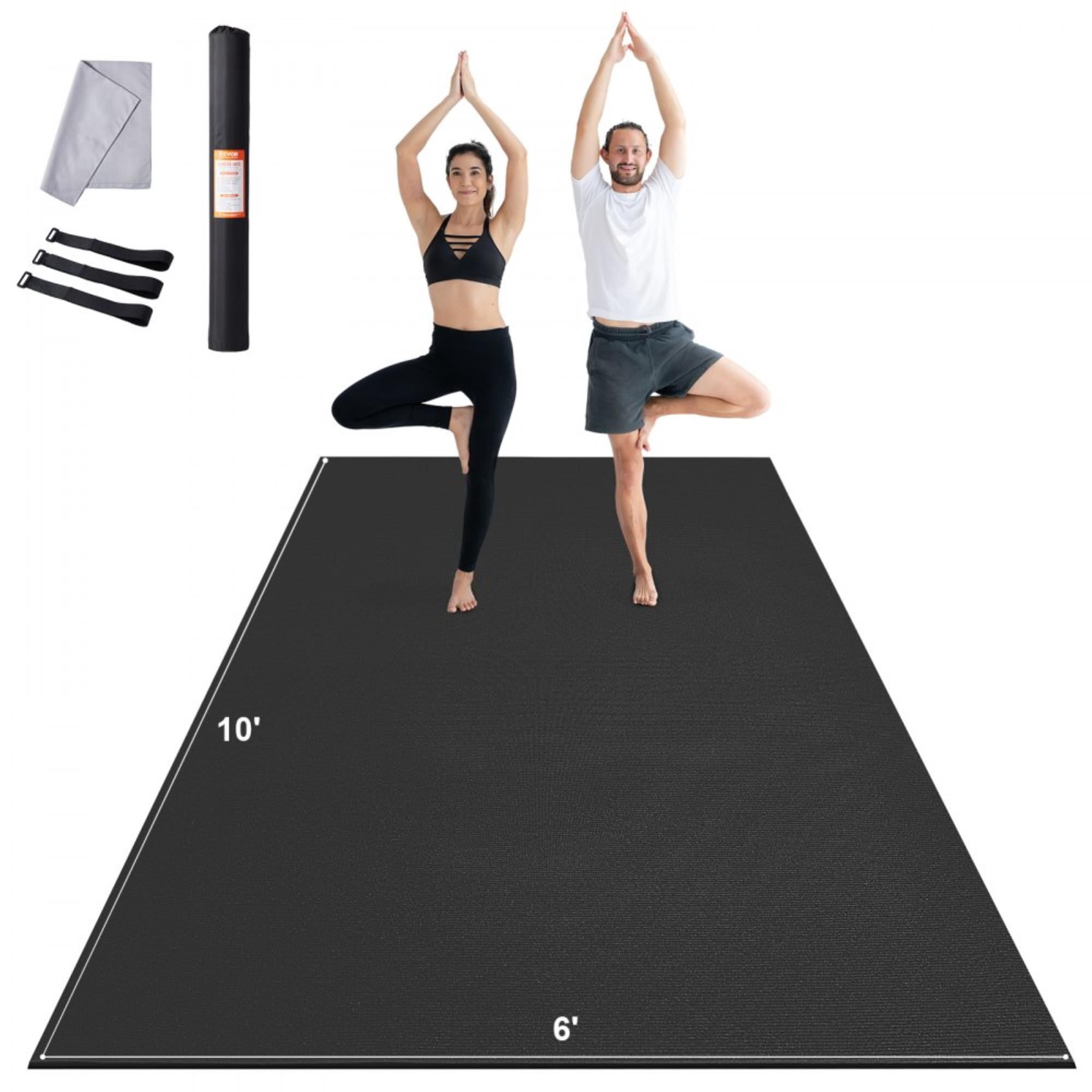 Premium Non-Slip Yoga Mat 10x6ft - High Density Exercise Mat with Carry ...