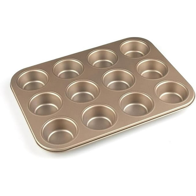 Premium Non-Stick Cupcake Pan, 12-Cup Muffin Tin, Steel Baking Supplies ...