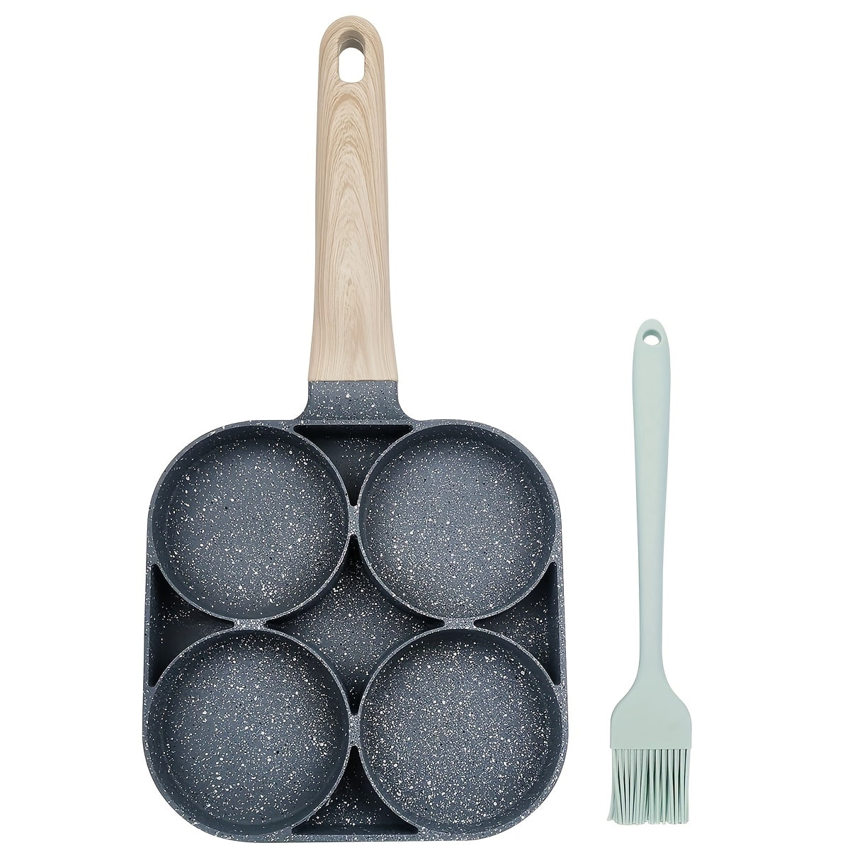 Premium Non-stick Omelette Pan with Mold - Wooden Handle for Eggs ...