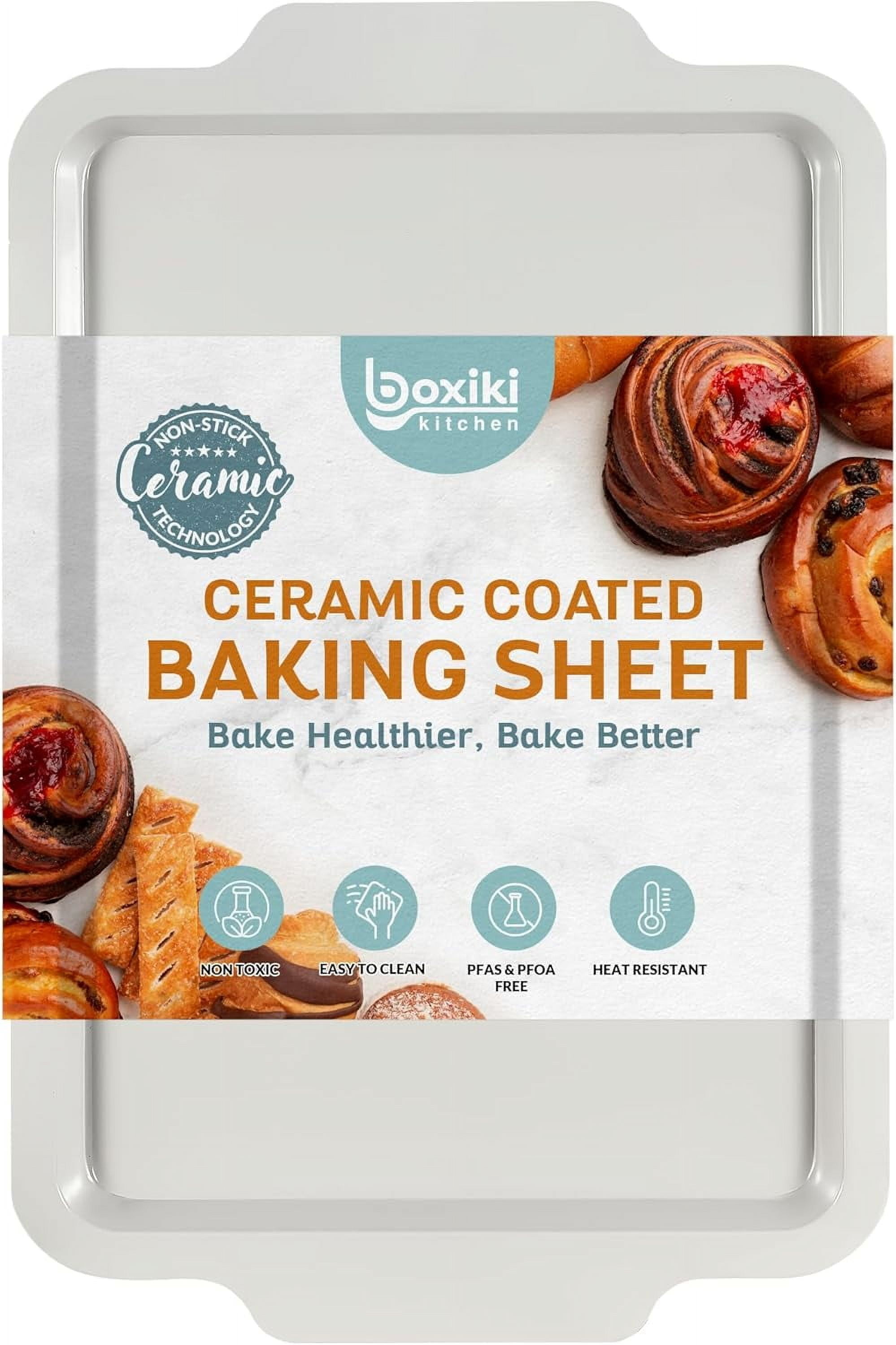 Premium Nonstick Baking Sheet Pans – Set of 3, Heavy-Gauge Carbon Steel ...