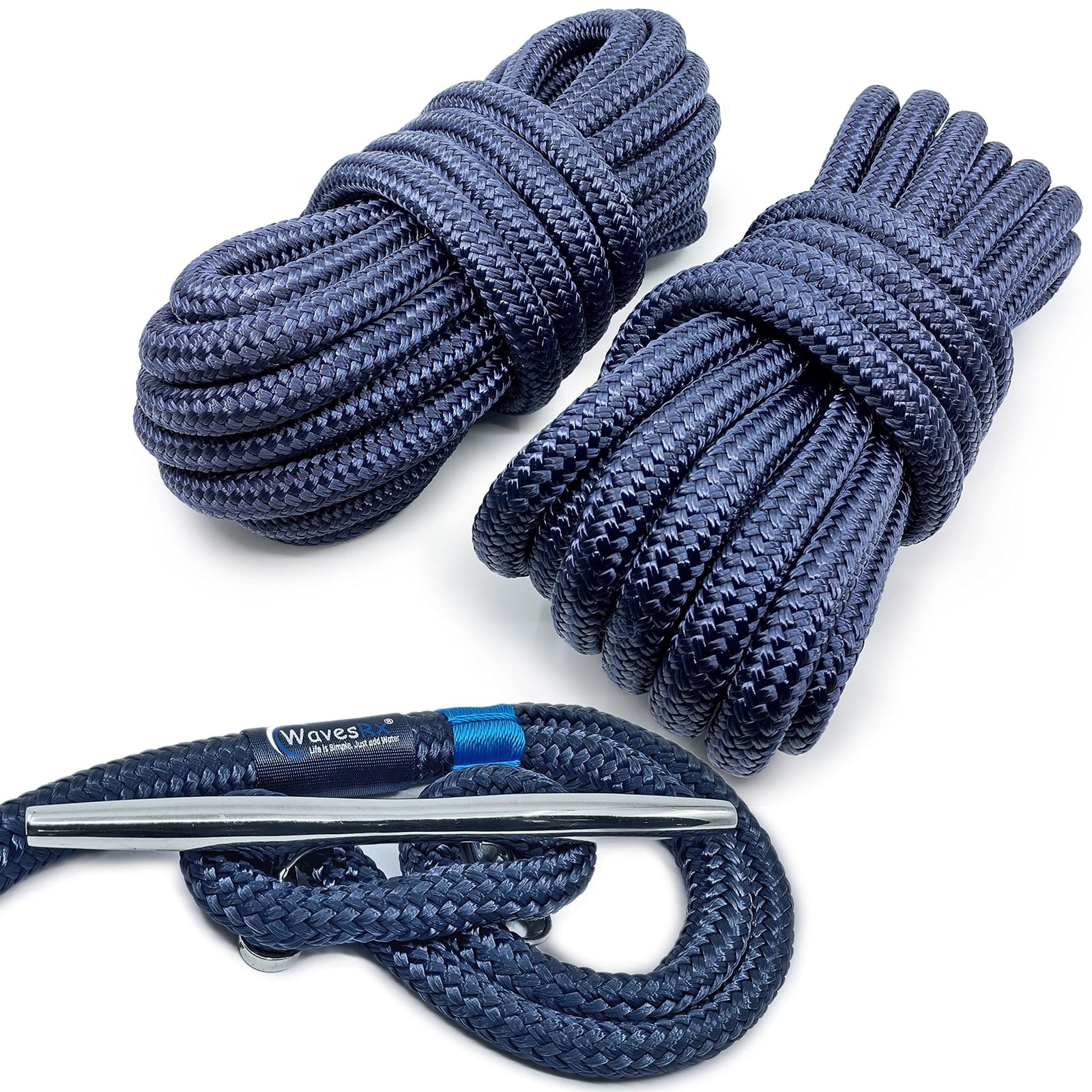 Premium Nylon Boat Dock Lines for Docking 5/8'' x 25' | Double Braided ...