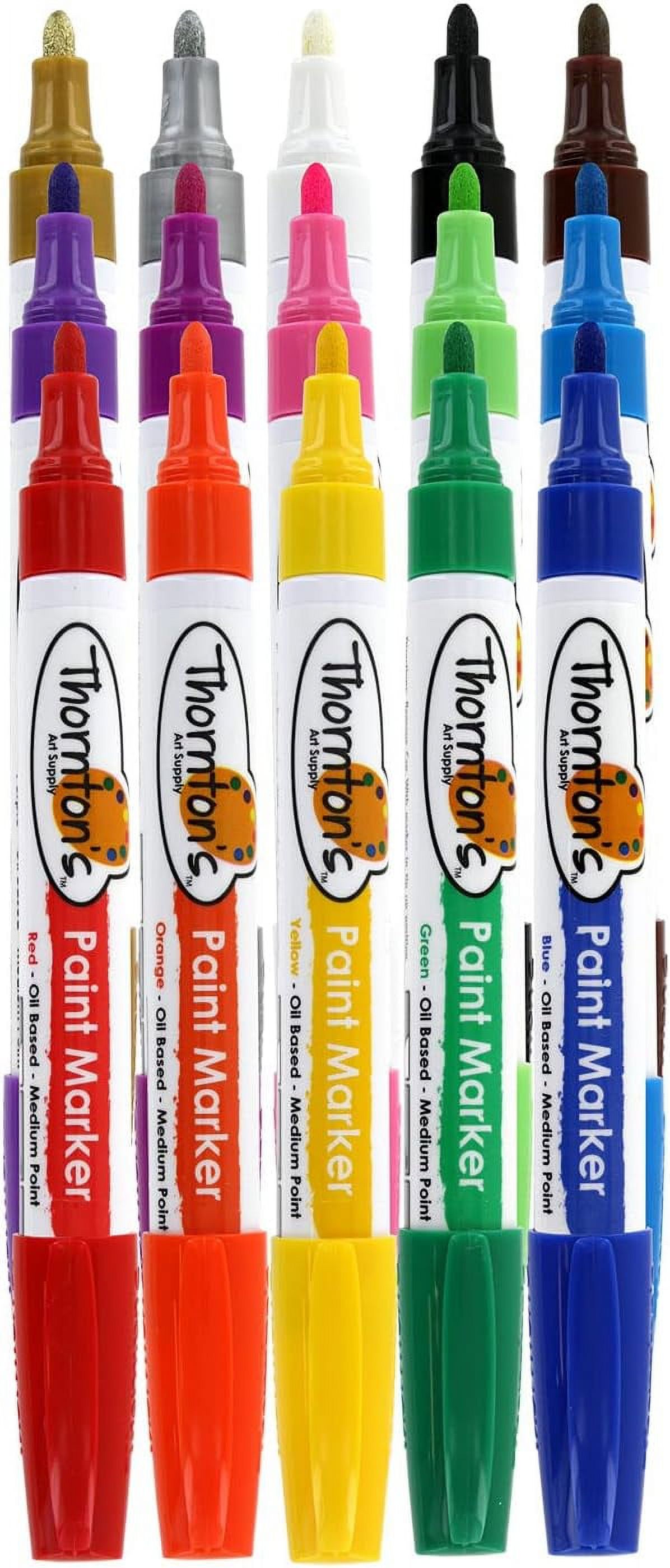 Premium Oil-Based Paint Markers Set of 15 Assorted color Pen for Craft ...