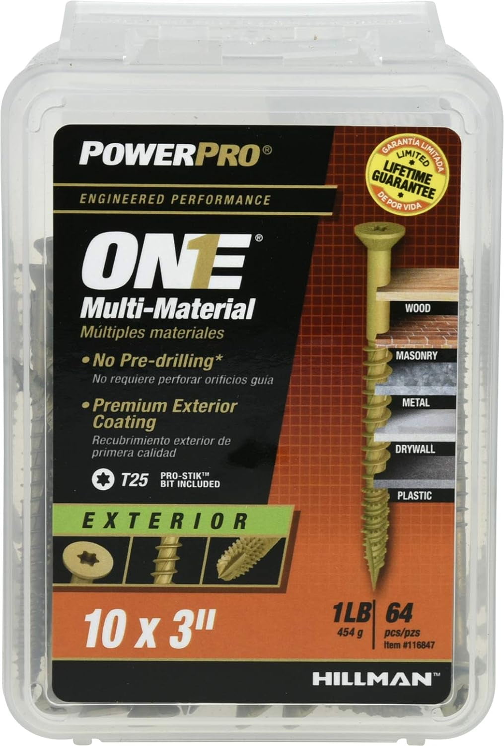 Premium One Multi-Material Flat Head Screws, Epoxy Coated Steel, Fasten ...