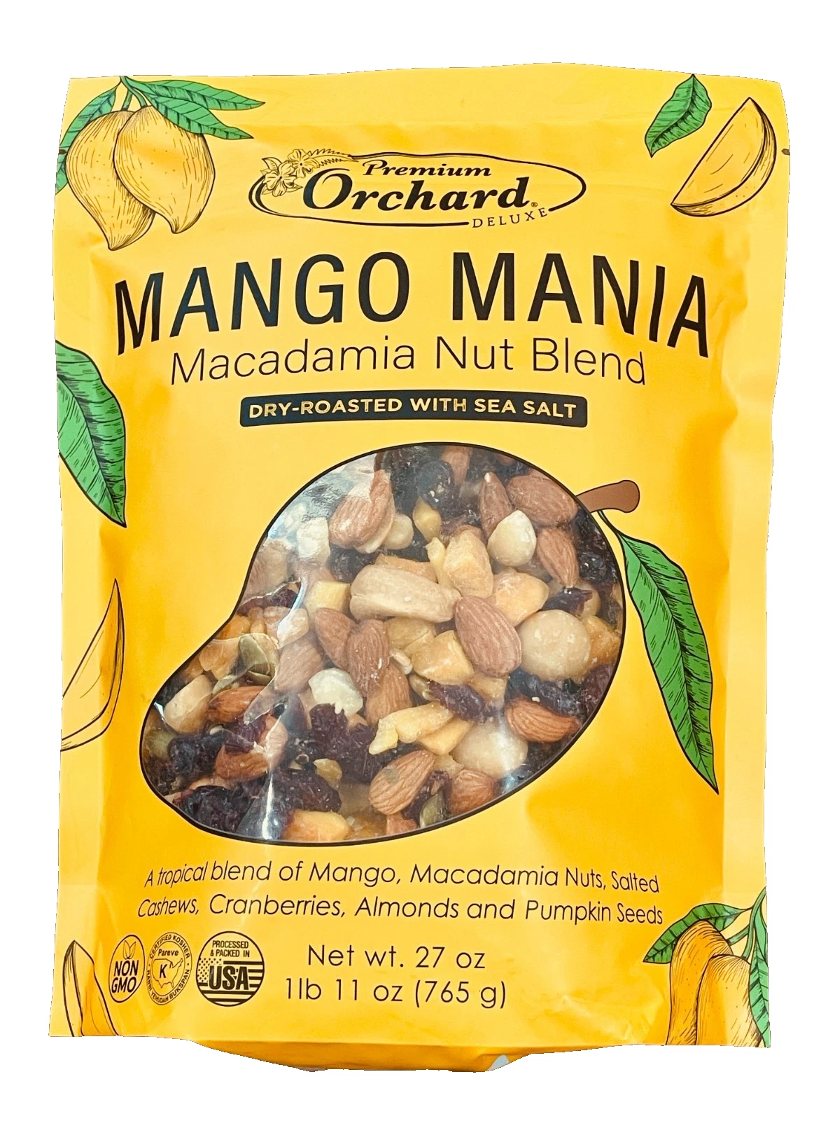 Premium Orchard Deluxe Mango Mania Macadamia Nut Blend Dry-Roasted with ...