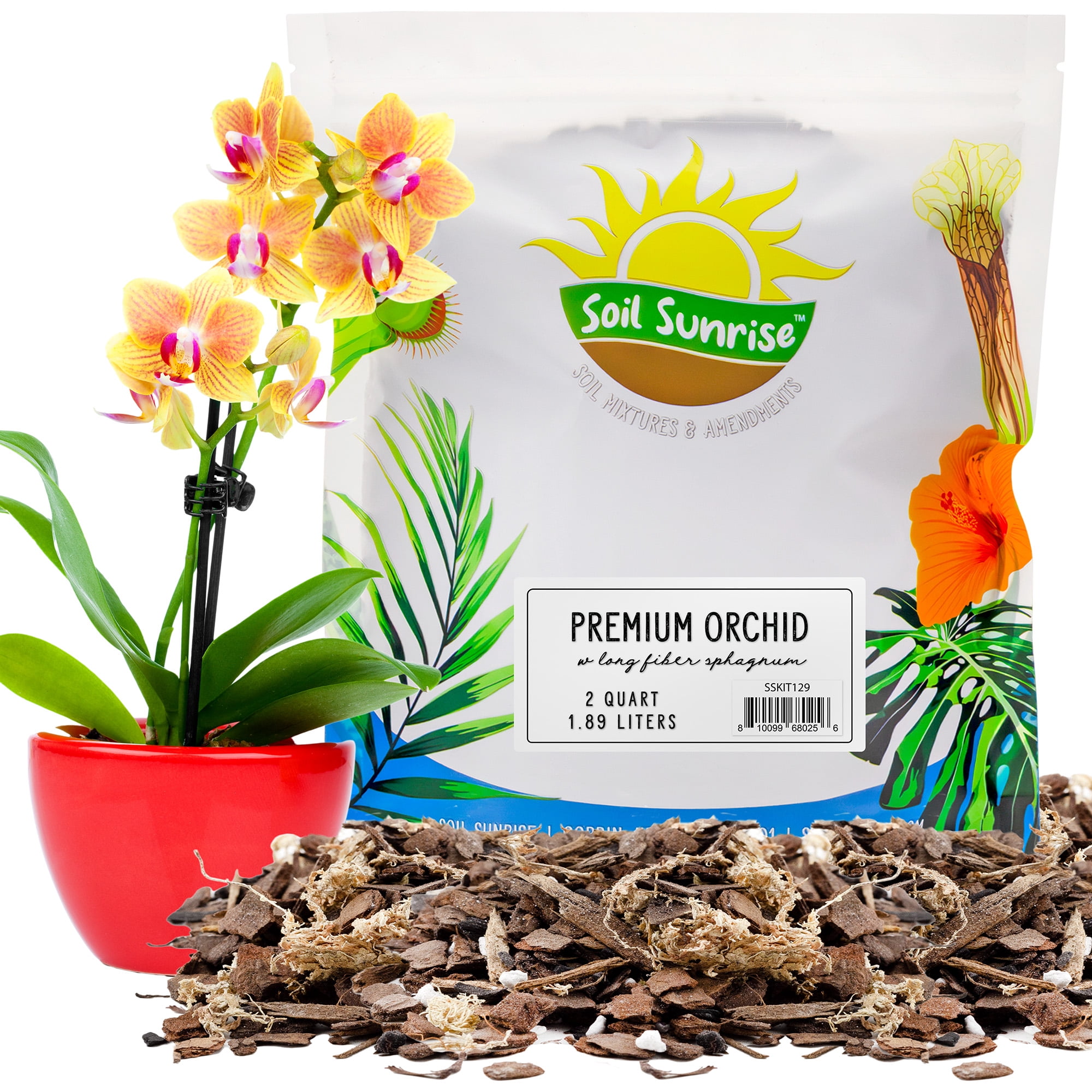 Premium Orchid Potting Mix with Long Fiber Sphagnum (2 Quarts), Fast ...