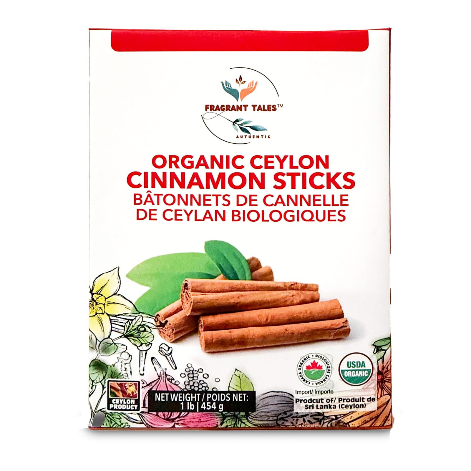 Premium Organic Ceylon Cinnamon ESF27 Sticks - 1lb (454g), True Ceylon ...