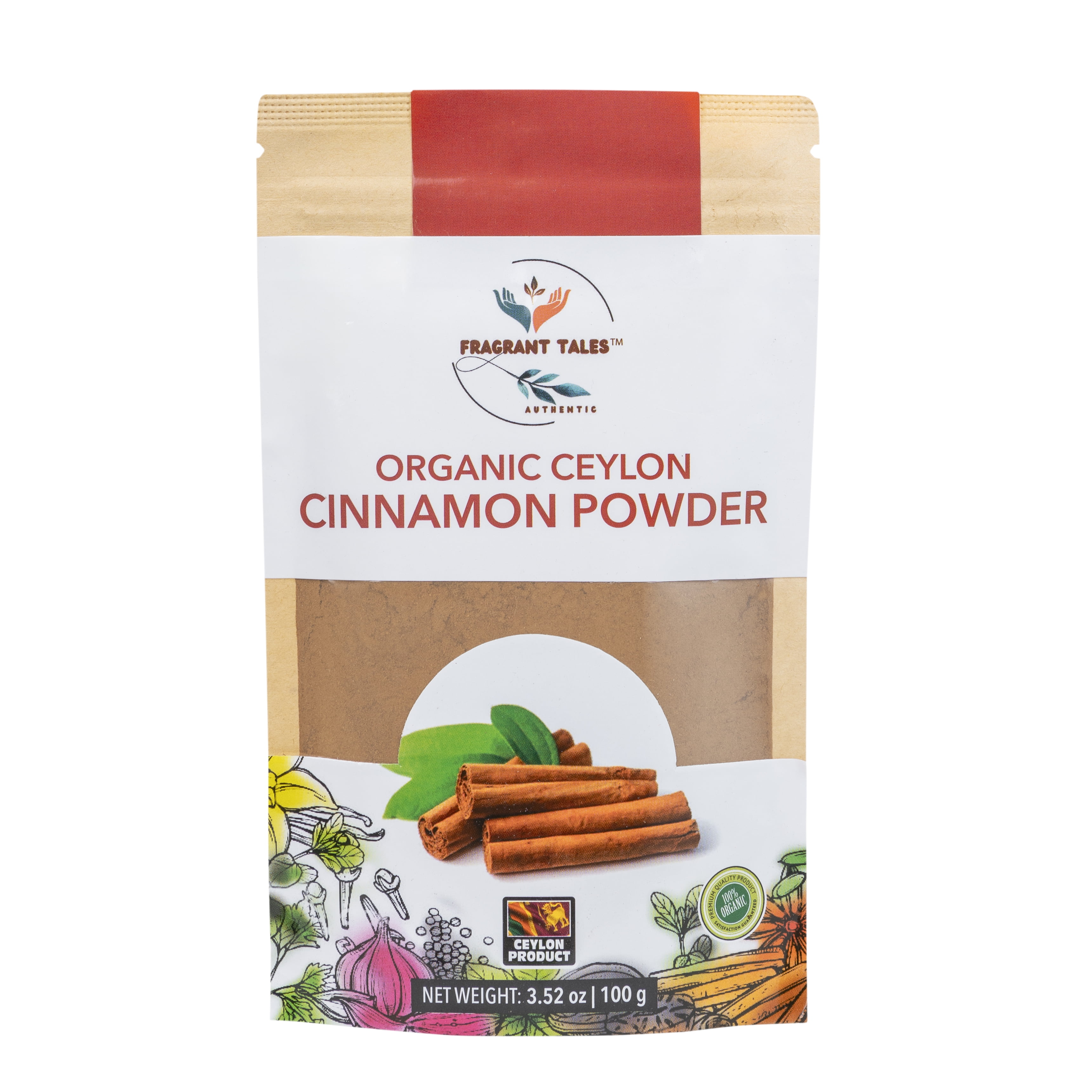 Premium Organic Ceylon Cinnamon Powder - 3.52 oz (100g), True Ceylon ...