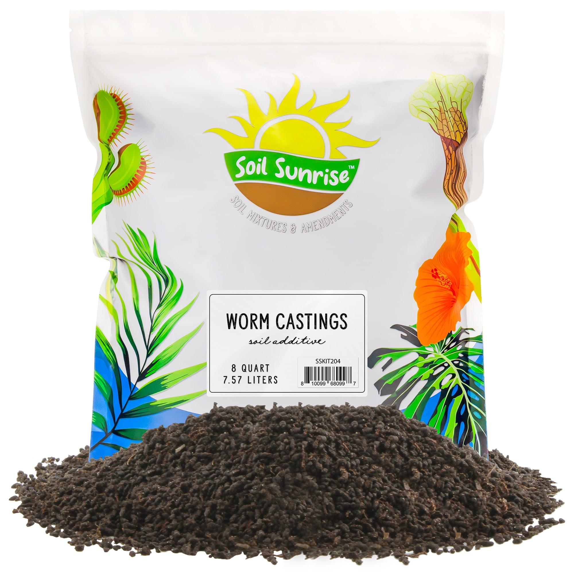 Soil Sunrise Organic Worm Castings, 8 Pounds Vermicompost Fertilizer ...