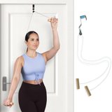 Premium Overhead Shoulder Therapy Exercise Pulley, Wooden Handles, Door ...