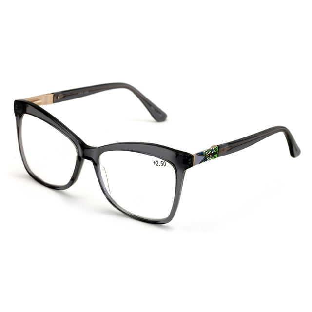 Premium Oversized Women Cateye Reading Glasses - Large Field Clear Lens ...