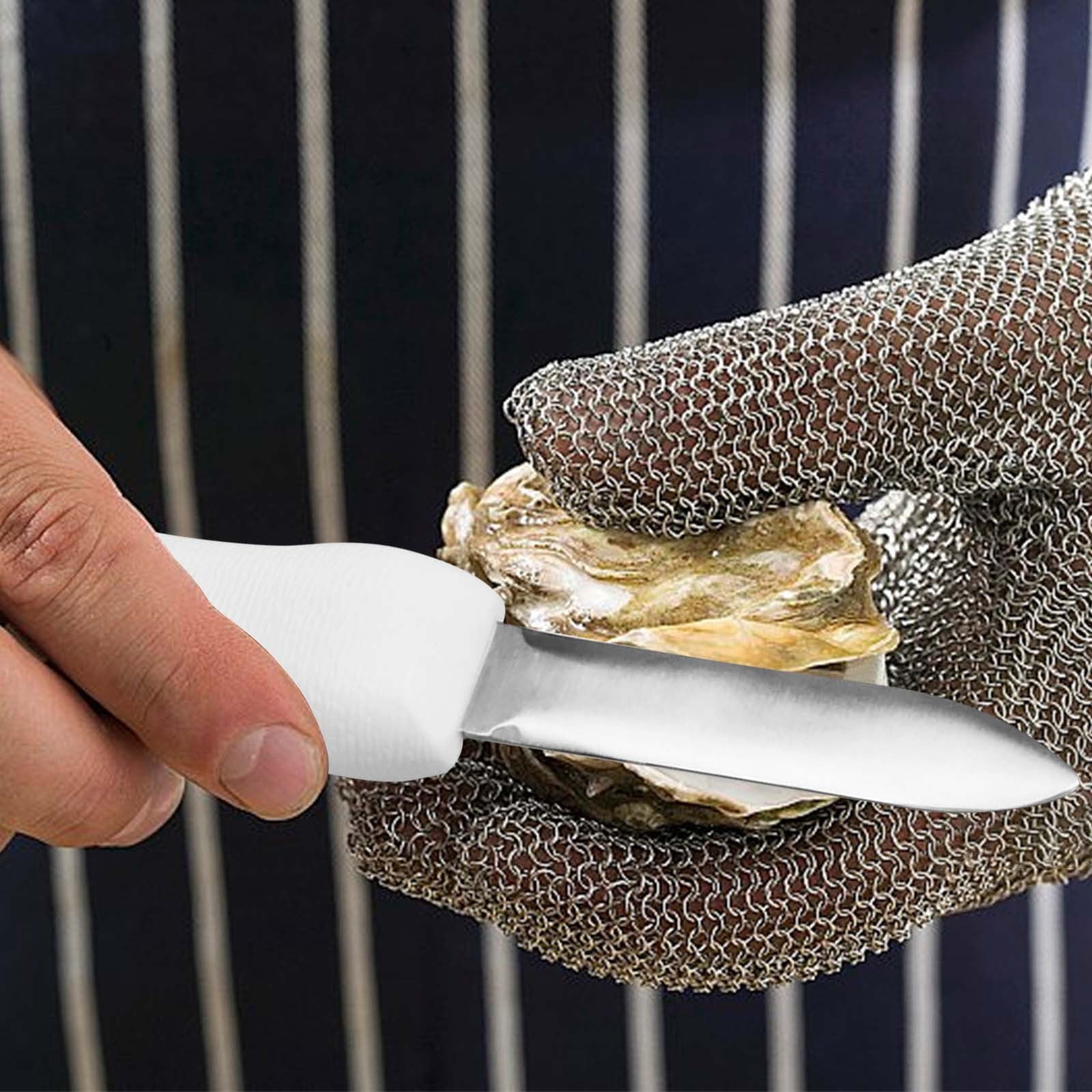 Premium Oyster Knife Set with Wooden Base - Professional Stainless ...