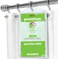 Premium PEVA Clear Shower Curtain Liner with Magnets & Suction Cups ...