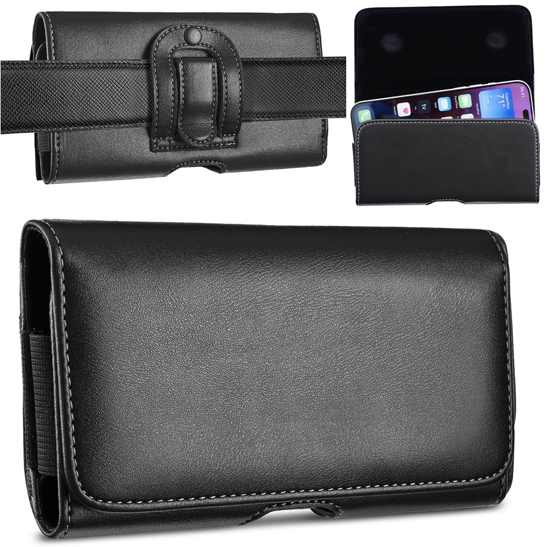 Premium PU Leather Belt Clip Holster Pouch Flip Carrying Holder Case ...
