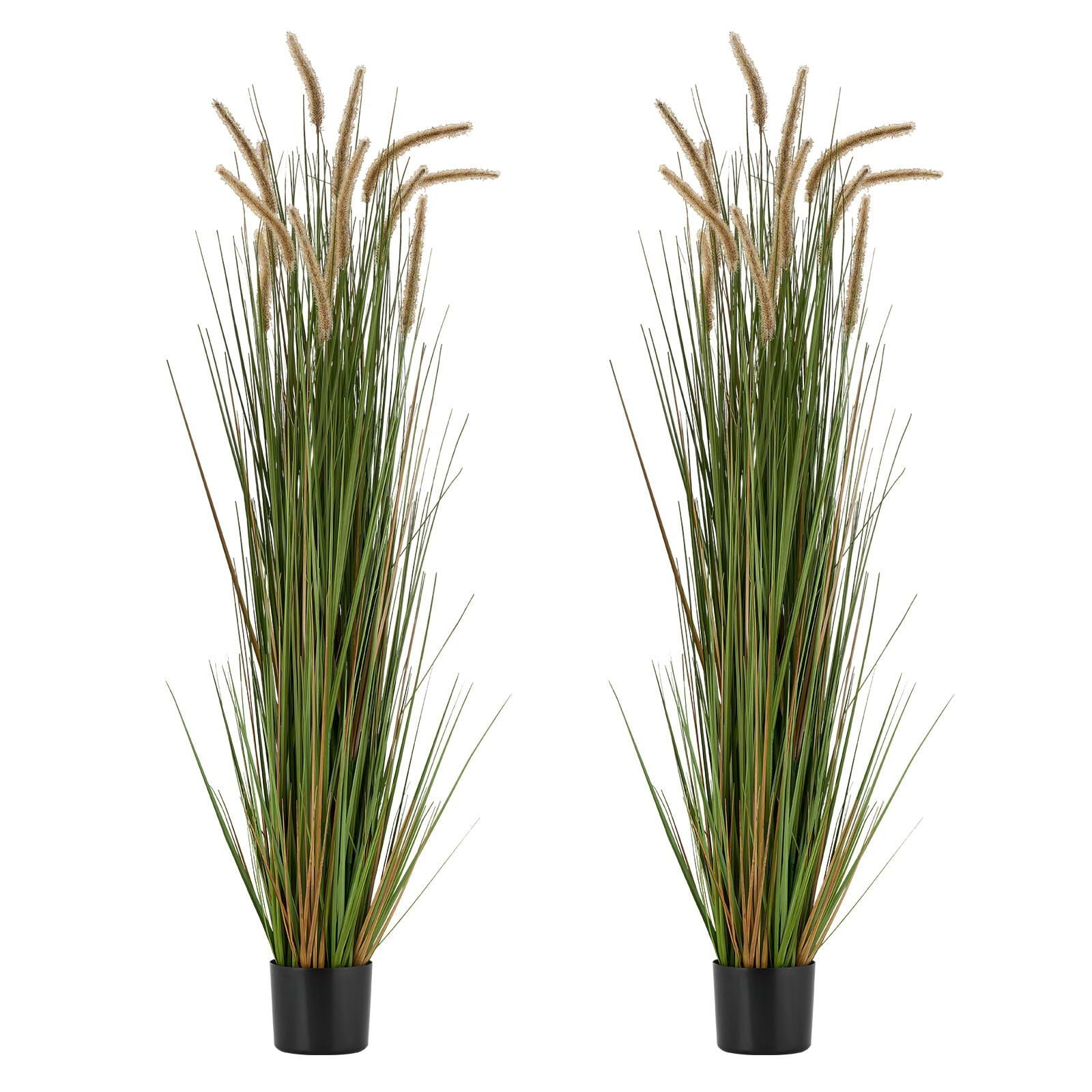Premium PVC Artificial Turf Plants 2 Pot Pack 59 Inch Horsetail Grass ...
