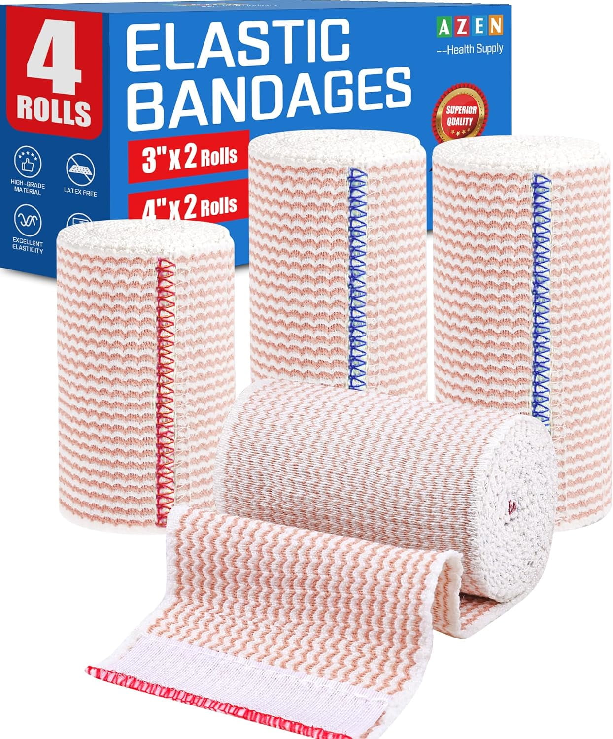 Premium Pack Elastic Bandage WrapCompression Wrap Bandage for Legs ...