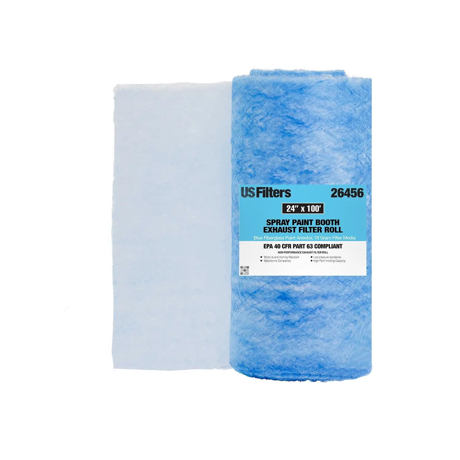 Premium Paint Spray Booth Exhaust Filter Roll - 24" x 100' - 18 Gram ...