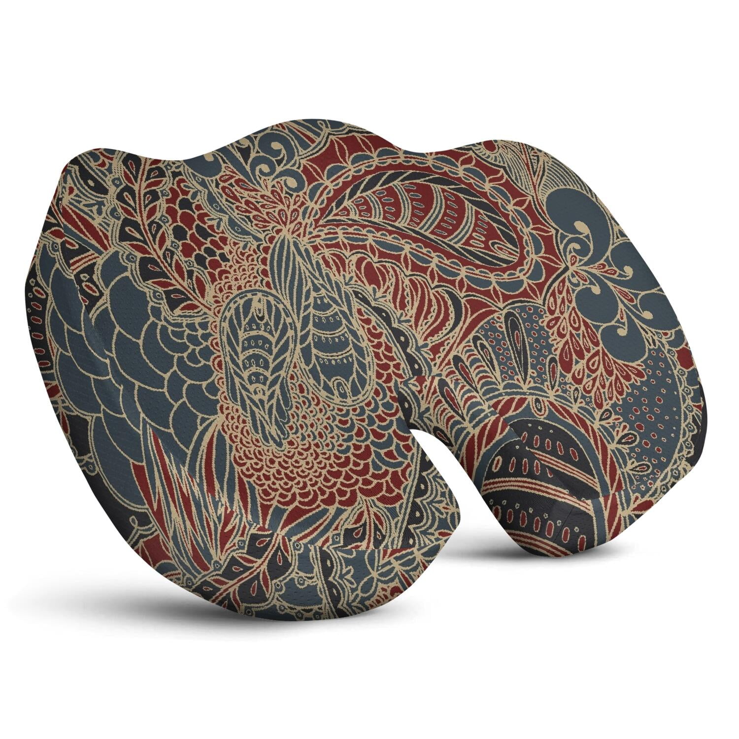 Premium Paisley Pattern Memory Foam Seat Cushion Ergonomic Chair Pad ...