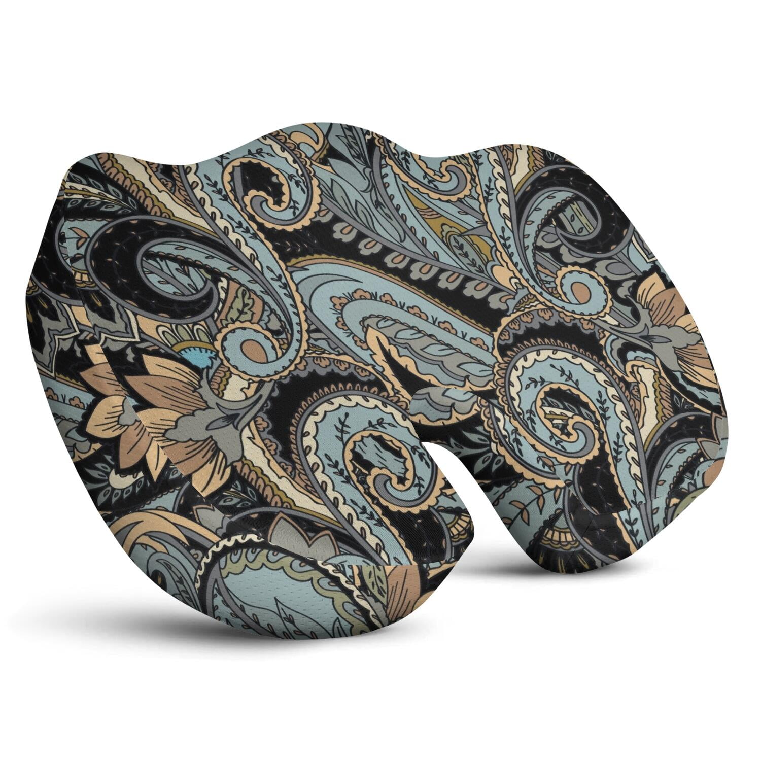 Premium Paisley Pattern Memory Foam Seat Cushion Ergonomic Chair Pad for Office Chair, Car ...