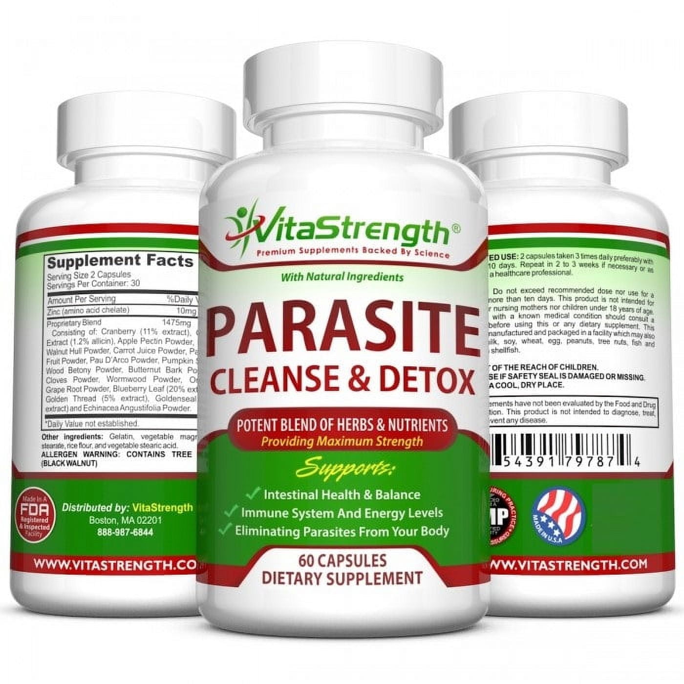 VitaStrength Parasite Cleanse - Human Dewormer, Intestinal Worms ...