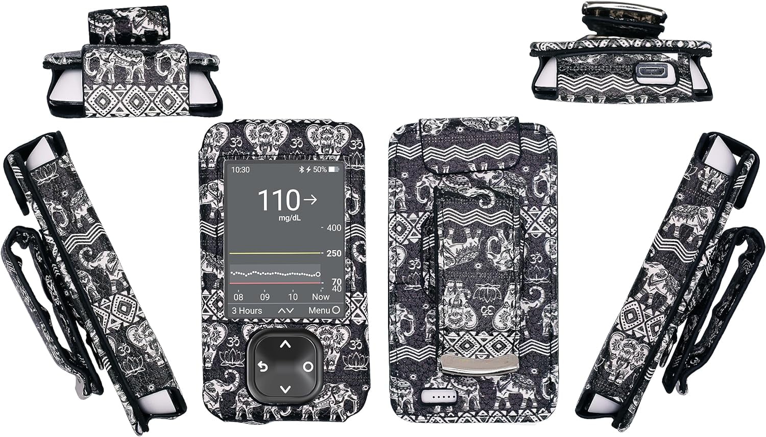 Premium Patterned Holster (with Belt Clip/Metal Loop/Lanyard/Carabiner ...